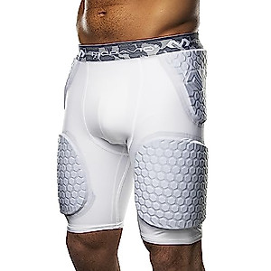 McDavid Compression Padded Shorts with HEX Pads. Hip, Tailbone, Thigh Padding. Girdle Tights for Men and Women. Football, Lacrosse, Hockey, Basketball Snowboarding