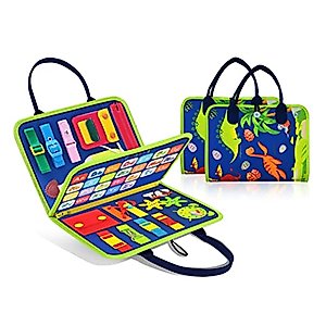 LearnToy Dinosaur Montessori Toys Preschool Learning Toys for Toddlers 1 2 3 4 Years Old, Toddler Busy Board-Educational Toys, Sensory Board, Autism Toys, Toddler Travel Activities Board Toy