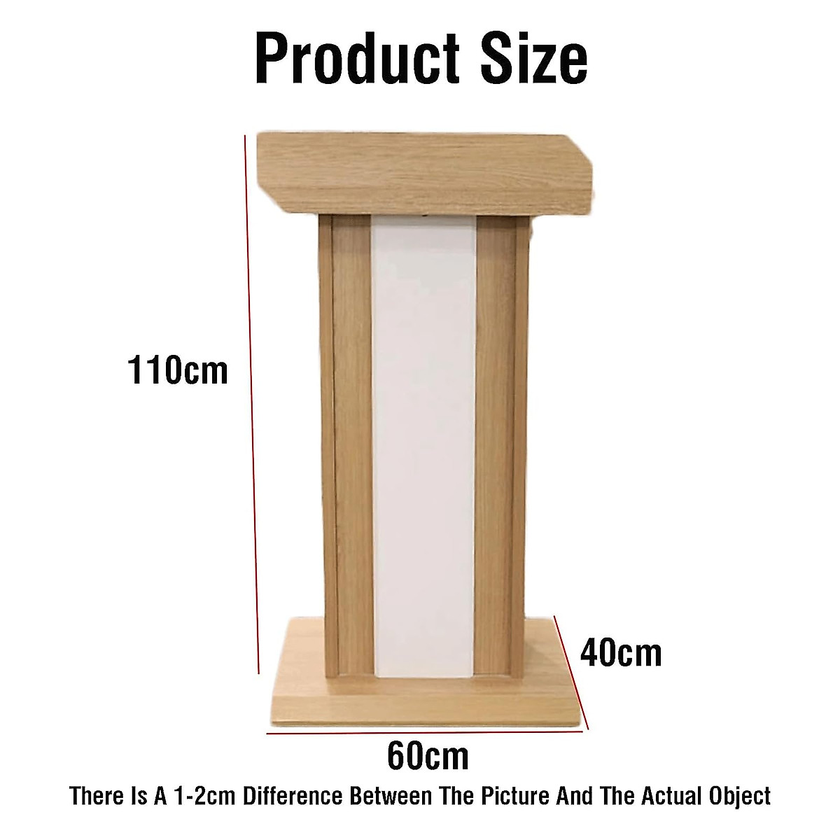Modern Podium Stand Wooden Floor-Standing Lecterns with Storage Rack Podium Floor-Standing Pulpits Can Bear Up to 150 Kg