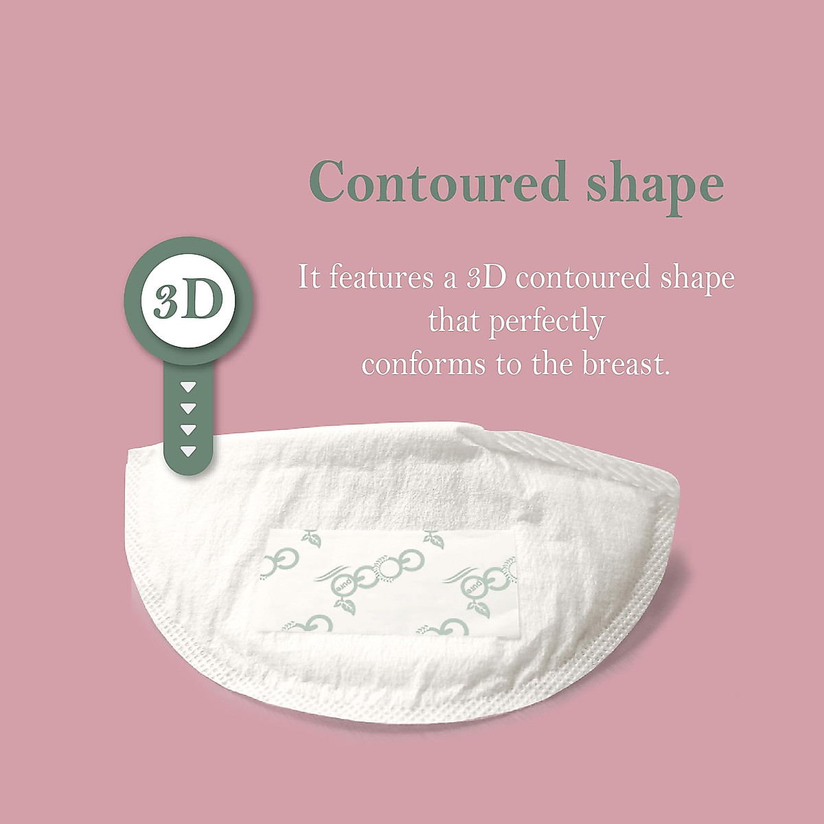 GoGo Pure 200CT ComfyDry Disposable Nursing Pads, Ultra-Thin, Quick Absorbency, 5.12 Inches in Diameter Full Coverage, 3D Contoured Design, Keep Dry Continuously, Individually Wrapped