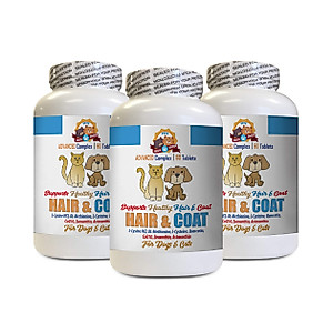 Dog Skin Treatment - Pets Hair and Coat Boost - for Dogs and Cats - Supports Healthy Skin Hair Nails - Dog Vitamin b12-3 Bottles (180 Tablets)