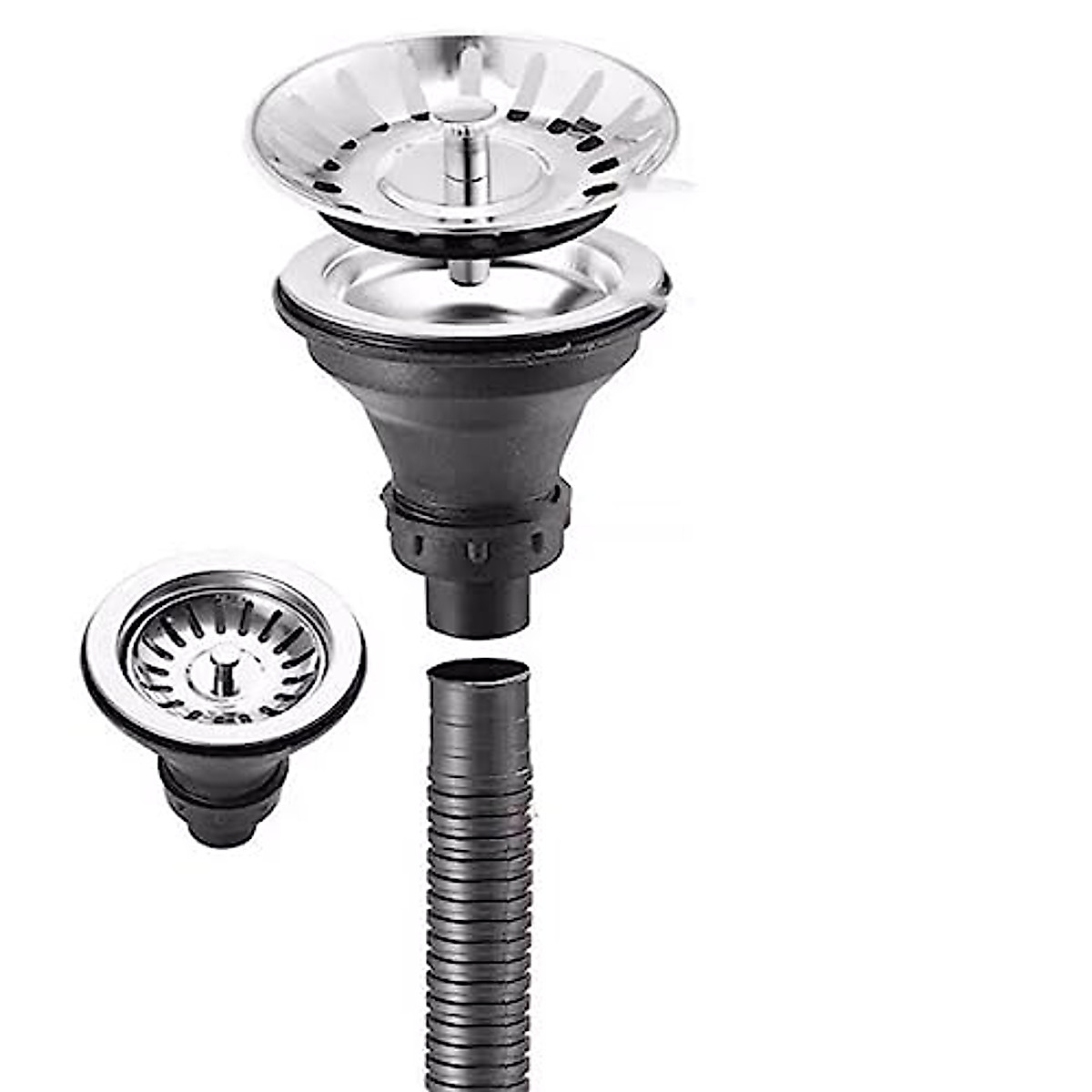 Single Slot 304 Stainless Steel with Bracket,kitchen Sink Sink Balcony Wash Basin,Stainless Steel Drain,3 Size