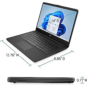HP 14" Ultra-Light Stream Laptop for Students Business - Intel Quad-Core Processor, 8GB RAM, 128GB Storage(64GB eMMC+64GB Micro SD), 1-Year Office 365, Webcam, 11H Long Battery Life, Win11 Home S