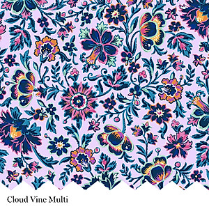 Vera Bradley Women's Readers, 0.00 Power, 30% Blue Light Filtering, Spring Hinge Comfort, Cloud Vine Multi Rectangular Reading Glasses, 0