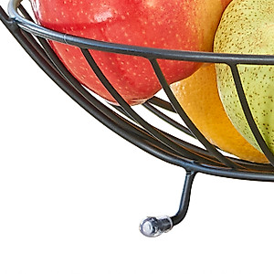 Spectrum Yumi Arched Fruit Bowl Server (Black) | Dining Table & Kitchen Counter Organizer, Modern Fruit Basket Stand | Yumi Collection