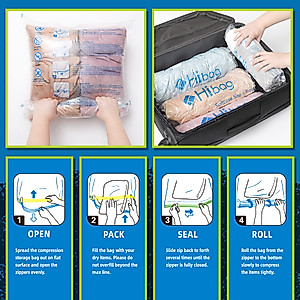 12 Compression Bags for Travel, Travel Essentials Compression Bags, Vacuum Packing Space Saver Bags for Cruise Travel Accessories (12-Travel)