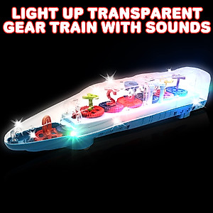 ArtCreativity Light Up Transparent Toy for Kids (Large Train)