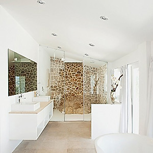 4" LED IC Rated Swivel Round Trim Recessed Lighting Kit, Brushed Nickel, Easy Install Push-N-Click Clips, LED Bulb Included, 3.88" Hole Size,90734