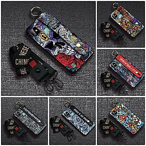 Wrist Strap Cover Lulumi Phone Case for infinix X612/Smart HD 2021, Fashion Design Lanyard Original Back Cover Silicone for Woman Graffiti Waterproof Wristband Dirt-Resistant Cartoon, 5