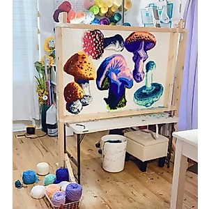 FUNORNAM 40''x170'' Tufting Cloth with Marked Lines, Carpets Rug Backing Fabric Monks Cloth for Cut/Loop Pile Tufting Gun