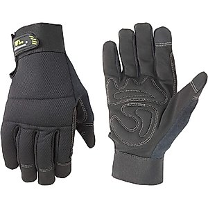 Wells Lamont Synthetic Leather Work Gloves with Touch Screen Capability, High Dexterity, Medium (7706M) , Black