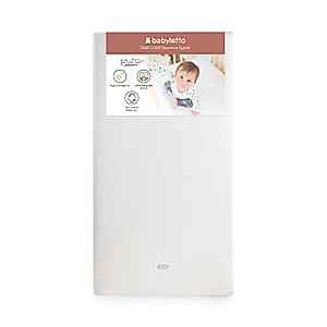 Babyletto Pure Core Crib Mattress, Hybrid Quilted Waterproof Cover, 2-Stage, Greenguard Gold Certified
