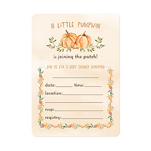 M Market On Mainstreet Pumpkin Patch Invitations & Thank You Cards, Including Envelopes, 25 Count, Made In The U.S.A. (Baby Shower Invite)