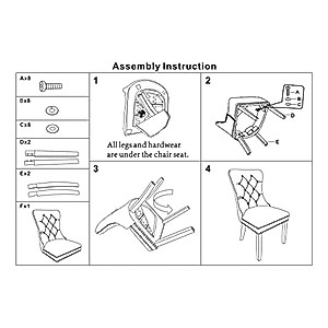 Dining Room Chairs Set of 4 Button-Tufted Accent Armless Modern Velvet Upholstered Padded Parson Side Chairs with Sturdy Legs for Kitchen Restaurant Office Lobby Lounge Living Room (Dark Grey)