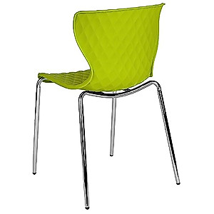 Flash Furniture 4 Pack Lowell Contemporary Design Citrus Green Plastic Stack Chair