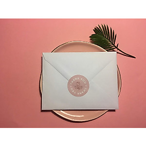 PAPERLILY Floral Thank You Stickers I 1.5 inches I 500 Labels Per Roll I Pink/Gray/Blue/Rose Neutral Sticker