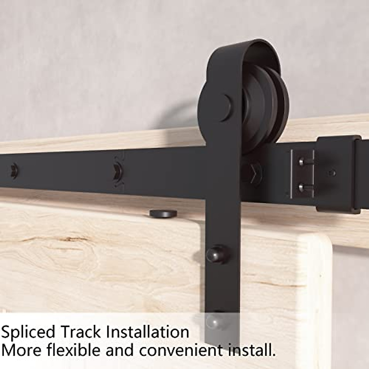 Dondelight Barn Door Hardware Kit 6.6FT, Heavy Duty Modular Sliding Door Track Hardware Set for Interior & Exterior Doors