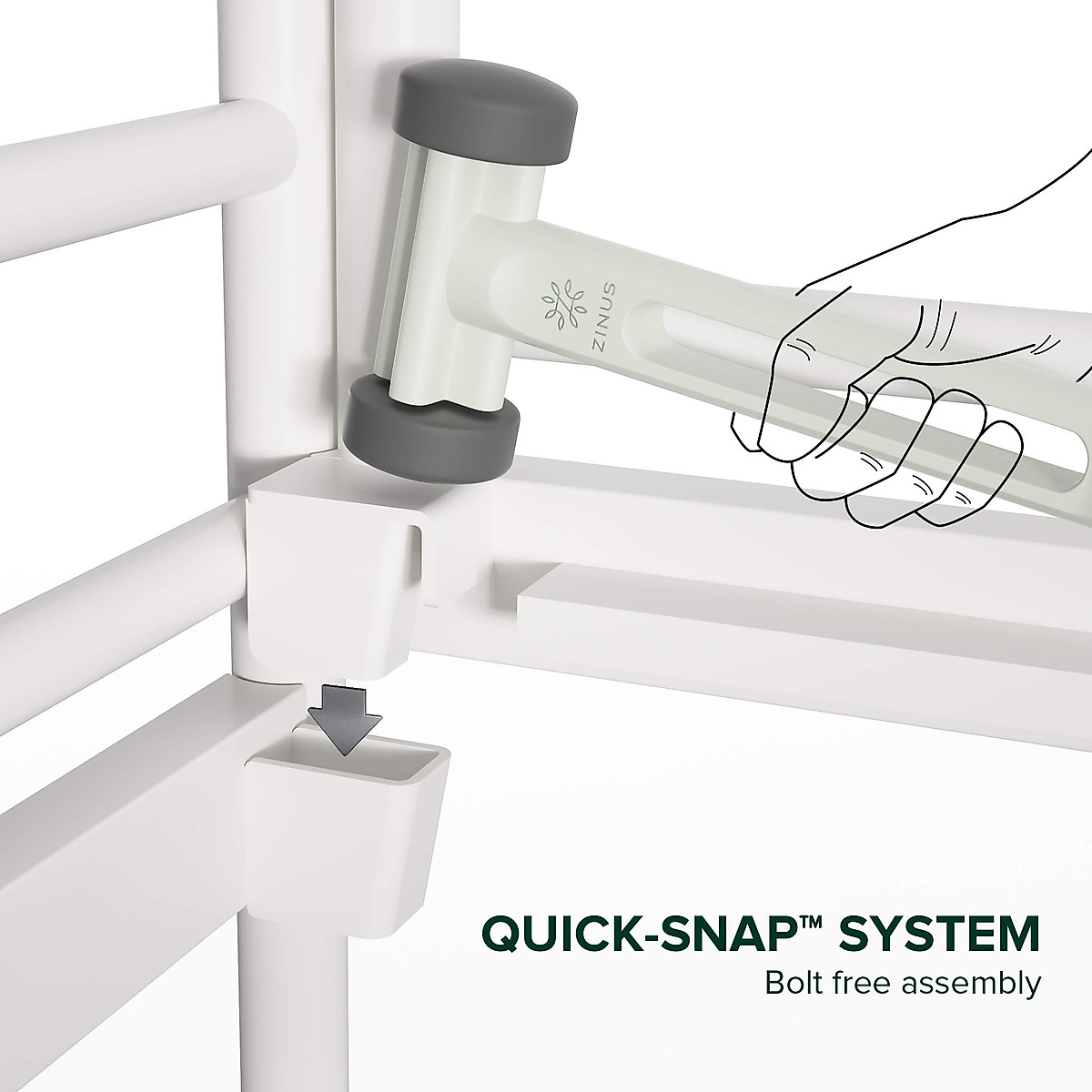 ZINUS Amanda Navy Metal Sofa / Steel Framework with Upholstered Cushions / Easy Assembly