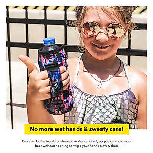 Lit Handlers Neoprene Water Bottle Sleeve - 16-24 oz Insulated Water Bottle Holder for Walking, Running, & Cycling - Soda Can Cooler & Beer Sleeve - Water Resistant Drink Covers, Love a Nurse