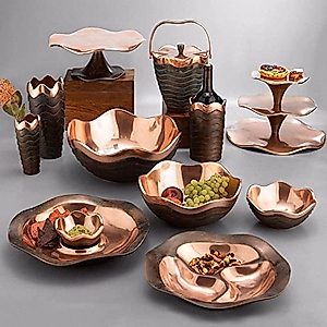 nambe Mini Copper Canyon Bowl | 4.5-Inch Fruit Bowl for Kitchen Counter, Table, Mantel Décor | Decorative Scalloped Edge Vegetable Basket | Salad Serving Bowl | 6.5-Ounce