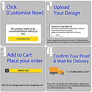 DEABOLAR Custom Photo Pillow, Personalized Pillow with Pet Portrait Family Memorial Love Picture Customizable DIY Gifts(16" x 16")