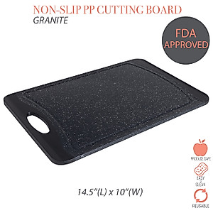Kitchen Details Large Granite Look Cutting Board, Black