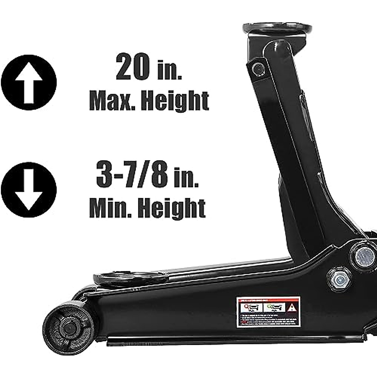 Torin AT84007NB Hydraulic Low Profile Service/Floor Jack with Dual Piston Quick Lift Pump, 4 Ton (8,000 lb) Capacity, Black