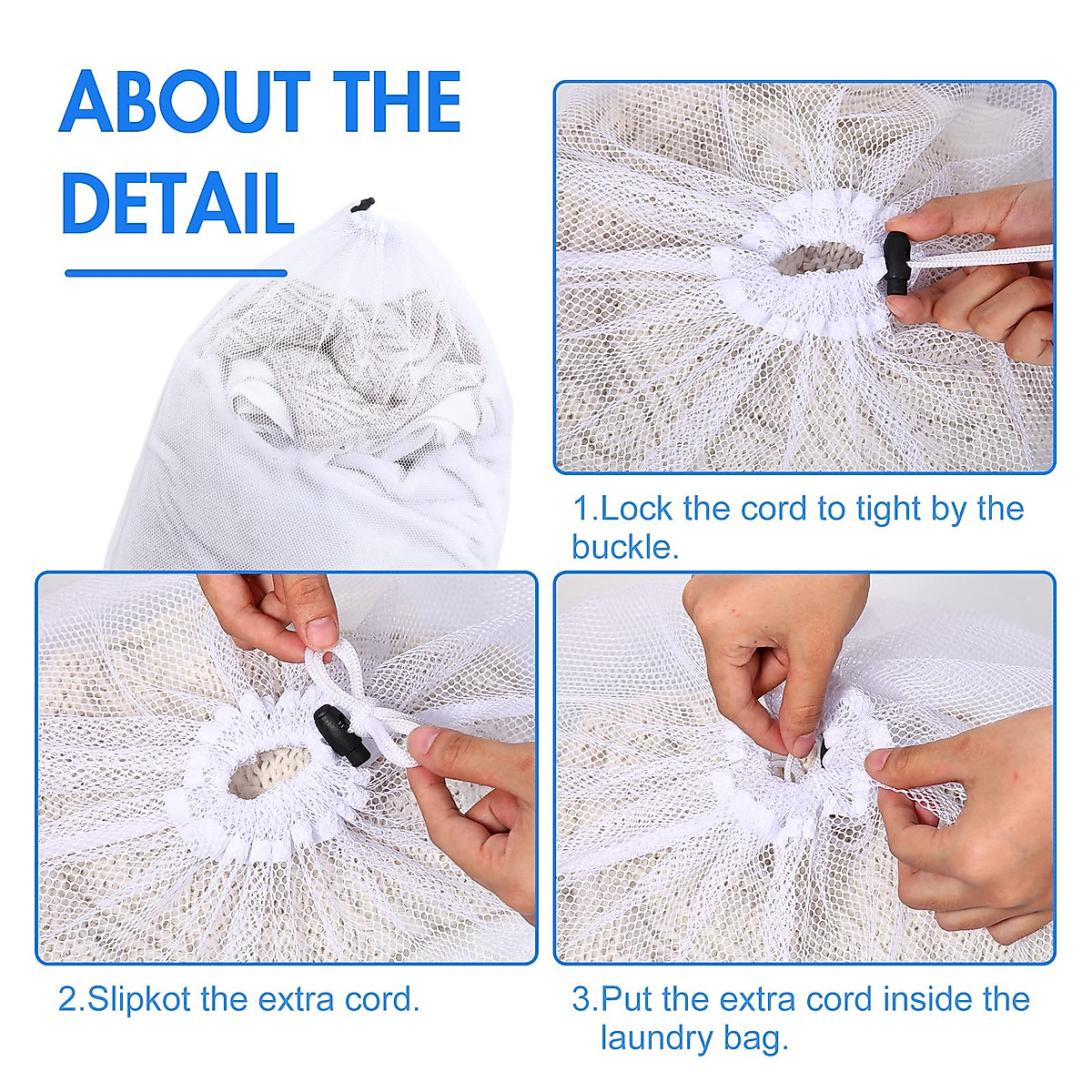 Berlune 30 Pack 24 x 36 Inches Large Mesh Bags for Laundry, Wash bags, Sturdy Mesh Material Closed with Drawstring, Factory, University, Dormitory, Travel and Apartment Dweller (Black, White)