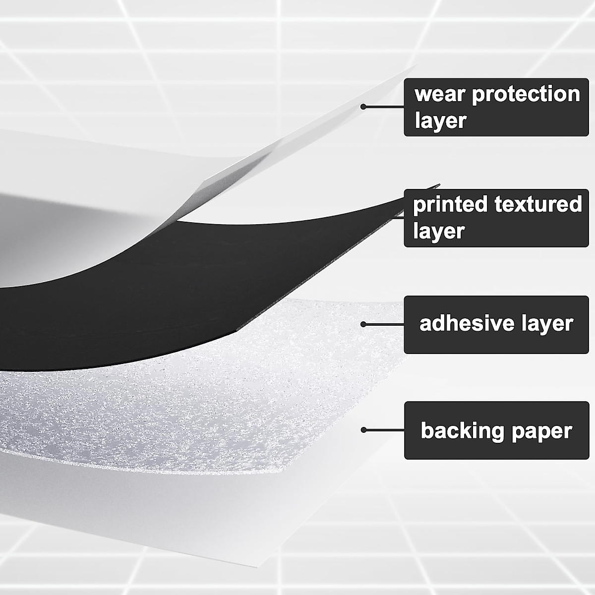 Oxdigi Black Wood Contact Paper - 23.6 x 196 Inches - Self-Adhesive, Removable and Waterproof - Ideal Peel and Stick Wallpaper for Cabinet, Countertop, Desktop, Rental Property, Kitchen