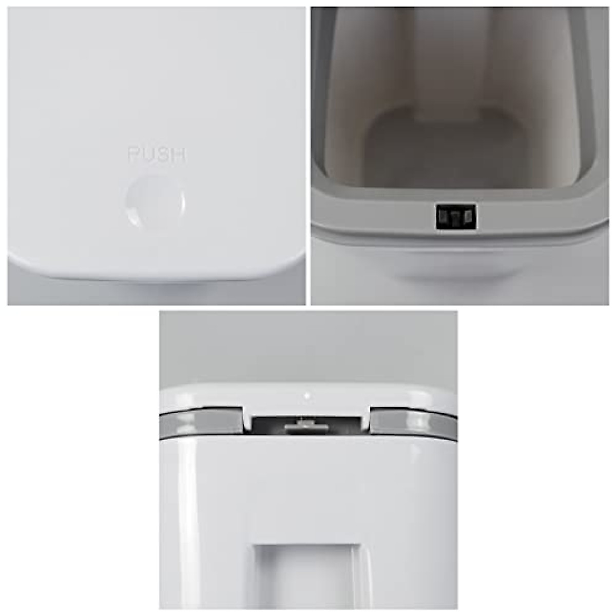 Idomy 0.5 Gallon Tiny Desktop Push-Button Trash Can, Mini Garbage Can, Gray