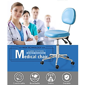 Standard Dental Mobile Chair Doctor's Stool PU Leather Dentist Chair Swivel Work Chair