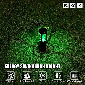 HFVLITE 8-Pack Solar Pathway Lights, RGB Color Changing+Daylight LED Solar Lights Outdoor Landscape Lights, IP65 Waterproof Garden Decor Light for Path Walkway Driveway Patio Yard Lawn