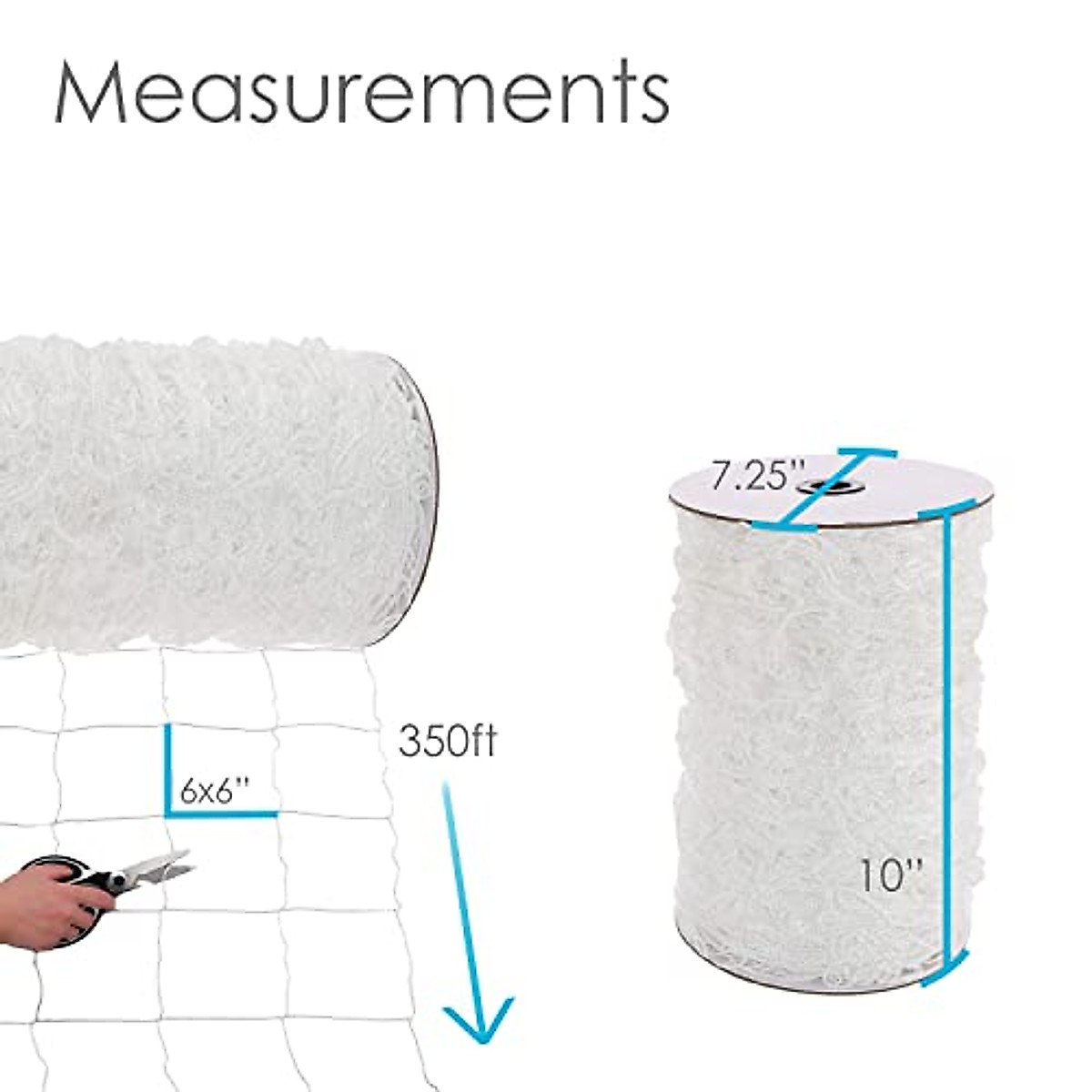 Trellis Netting, Plant Net, Mesh Scrog Roll, 5' x 350', 6x6 Inch Squares, Nylon, Trellising Nets, Outdoor Trelis Support, Trelles for Climbing Plants, Garden, Flower, Tomato, Vegetable | Houseables