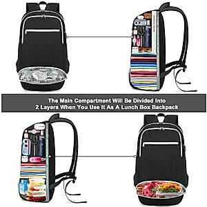 Laptop Backpack for Men Women Insulated Cooler Lunch Backpack 15.6 Work Computer Backpack with USB Port College Teacher(Black)