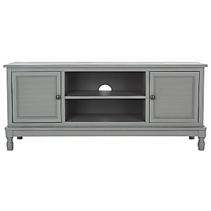 SAFAVIEH Home Collection Ryder Distressed Grey 2-Door 1-Shelf Entertainment Media Stand up to 55" Flatscreen TV