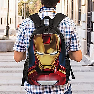 Laptop Backpack Black Red Bookbag Cartoon Casual Backpacks for Men Outdoor Hiking Camping