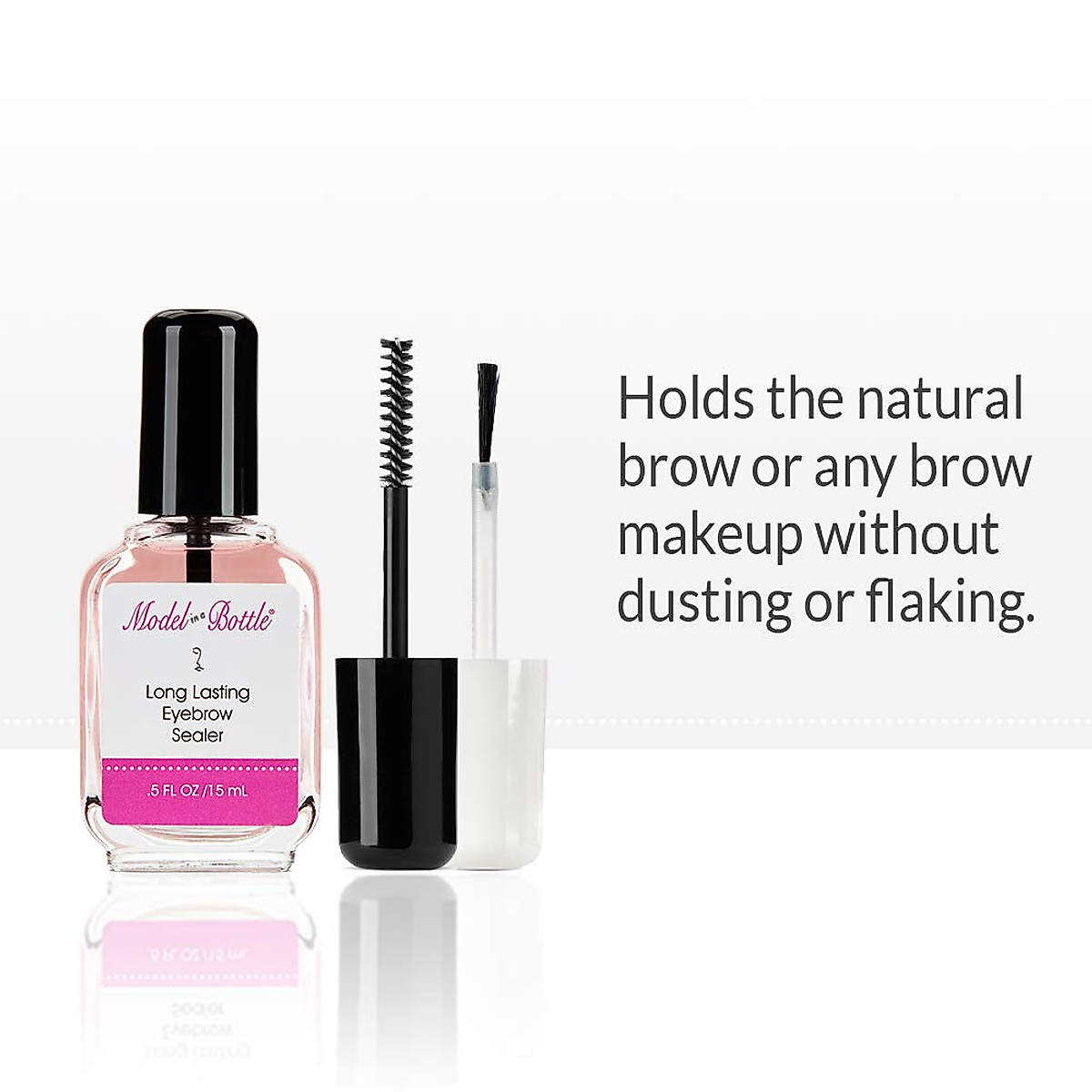 Model in a Bottle Eyebrow Sealer with Mascara and brush applicator for flawless eyebrows all day