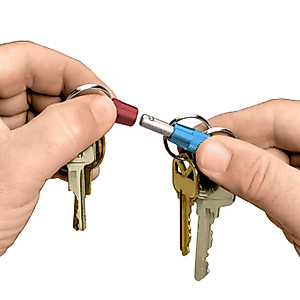 Lucky Line 3-Way Pull Apart Keychain,1 Pack, Red, Blue and Silver (71701)