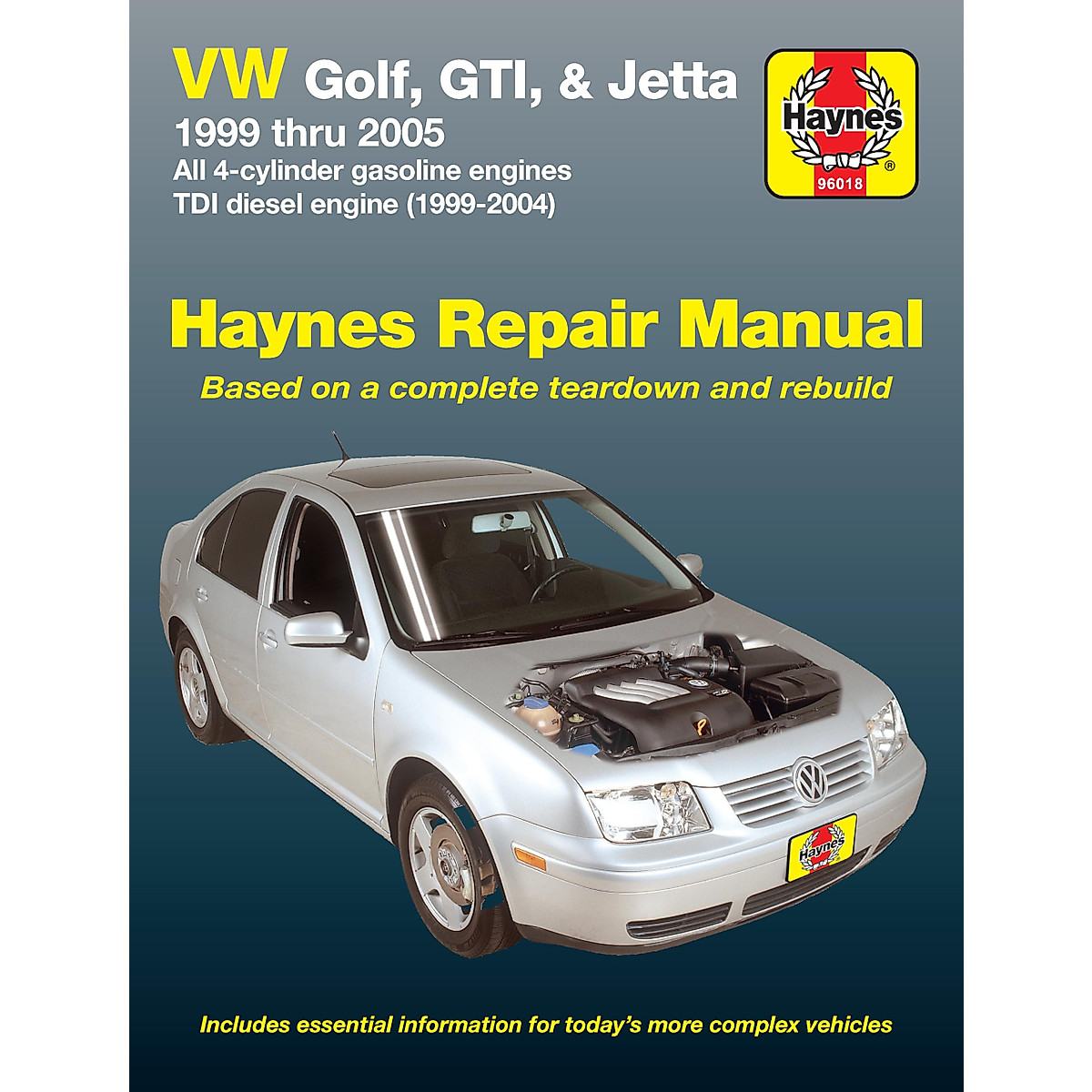 VW Golf, GTI, & Jetta, '99 Thru '05, Automotive Repair Manual (all 4-cylinder gas engines; TDI diesel engine, 1999-2004)