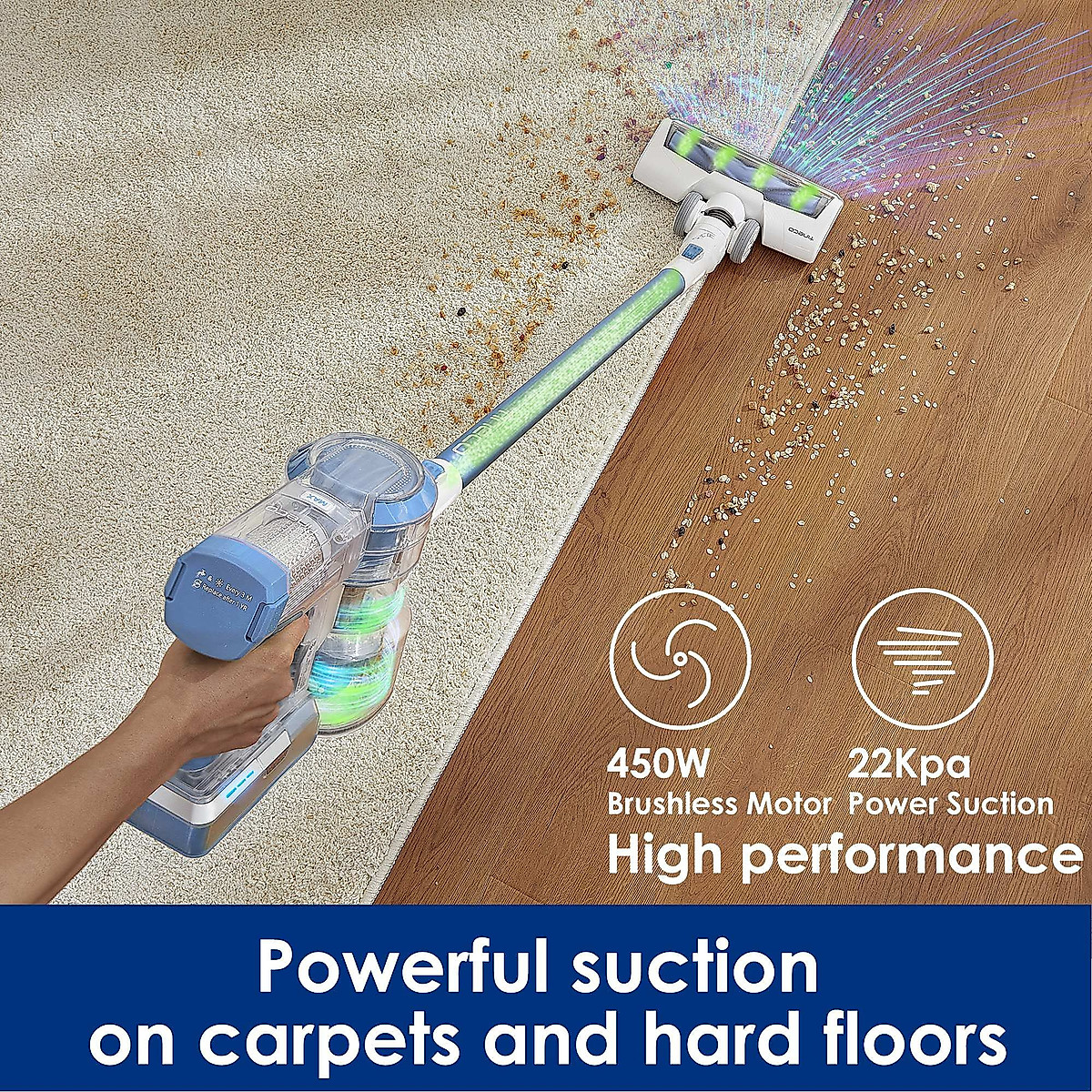 Tineco A11 Hero EX Cordless Stick Vacuum, Powerful Suction Handheld Vac Lightweight for Carpet Hard Floor