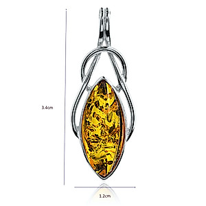 Ian and Valeri Co. Honey Amber Sterling Silver Celtic Pendant