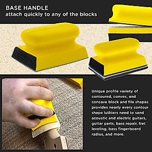 Dura-Gold 20-Piece Contoured Profile 5" Hand Sanding Block Set with 40 Sheet Hook & Loop Sandpaper Kit - Interchangeable Assorted Convex & Concave Shapes - Sand Wood Woodworking Furniture, Auto Paint