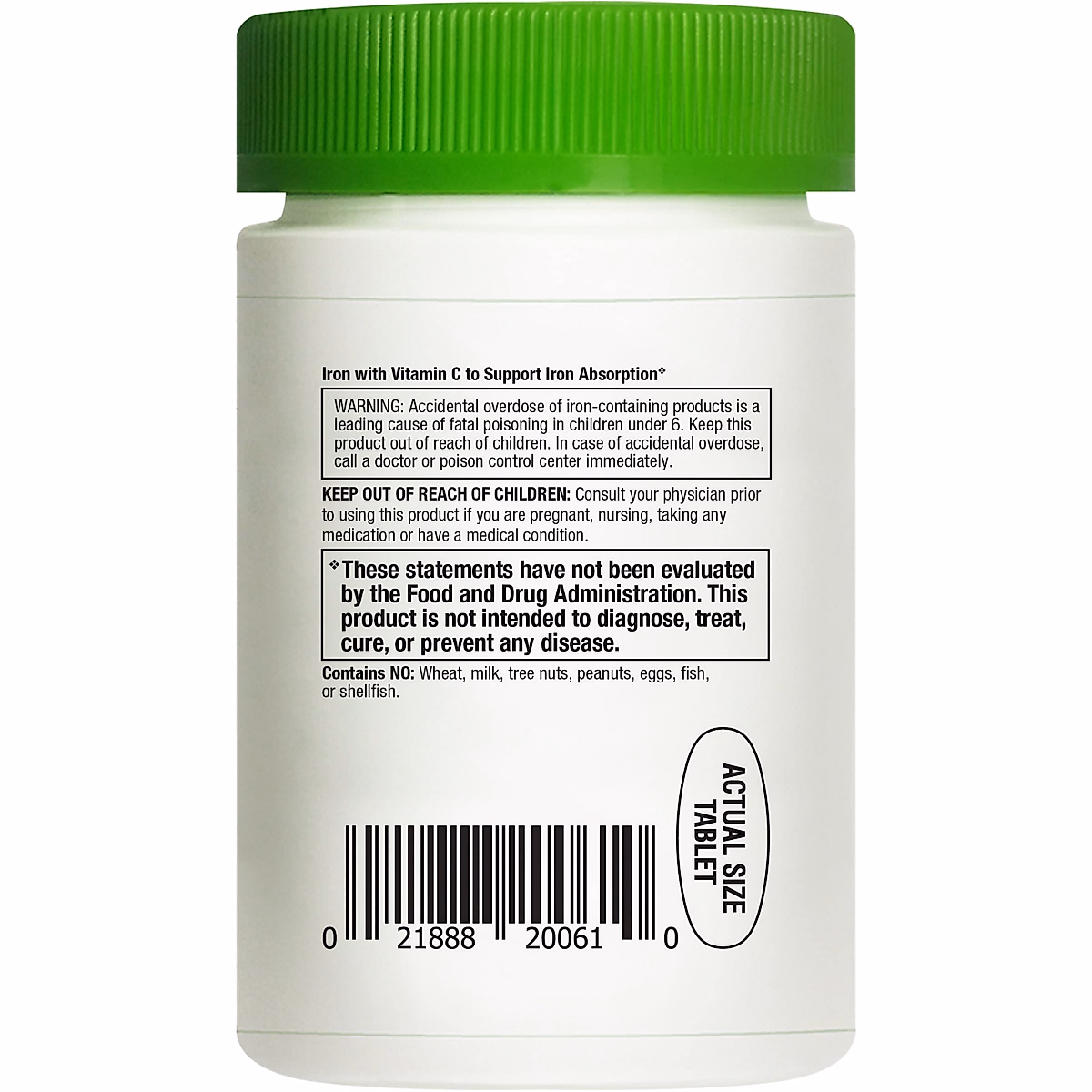 Rainbow Light - Complete Iron Mini-Tabs, Gently Encourages Healthy Iron Levels by Promoting Iron Absorption with Ferractiv Iron, Vitamin C and Ginger, Vegan, Gluten-Free, Non-Constipating, 60 Tablets