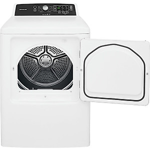 Frigidaire FFRG4120SW 6.7 cu. ft. Large Capacity Free Standing Gas Dryer, 10 dry cycles, Quick Dry, Active Wear, Sanitize, Eco Dry, Anti-Wrinkle, Reversible Door option, in White