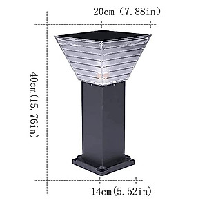 Post Lights Outdoor Solar Lawn Lights Metal Pillar Lights Waterproof Wall Lights Simple and Creative Garden Lights Community Villas Outdoor Floor Lights LED (C) ()