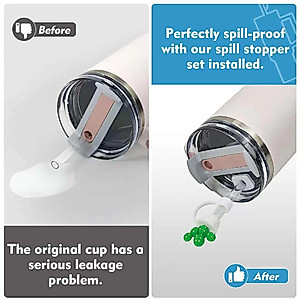 8PCS for Stanley Cup Accessory, Spill Stopper for Stanley 40 oz Tumbler with Handle 30 oz, FAMOPLAY Leak Stopper for Stanley Quencher H2.0 Tumbler 30oz&40oz, Silicone