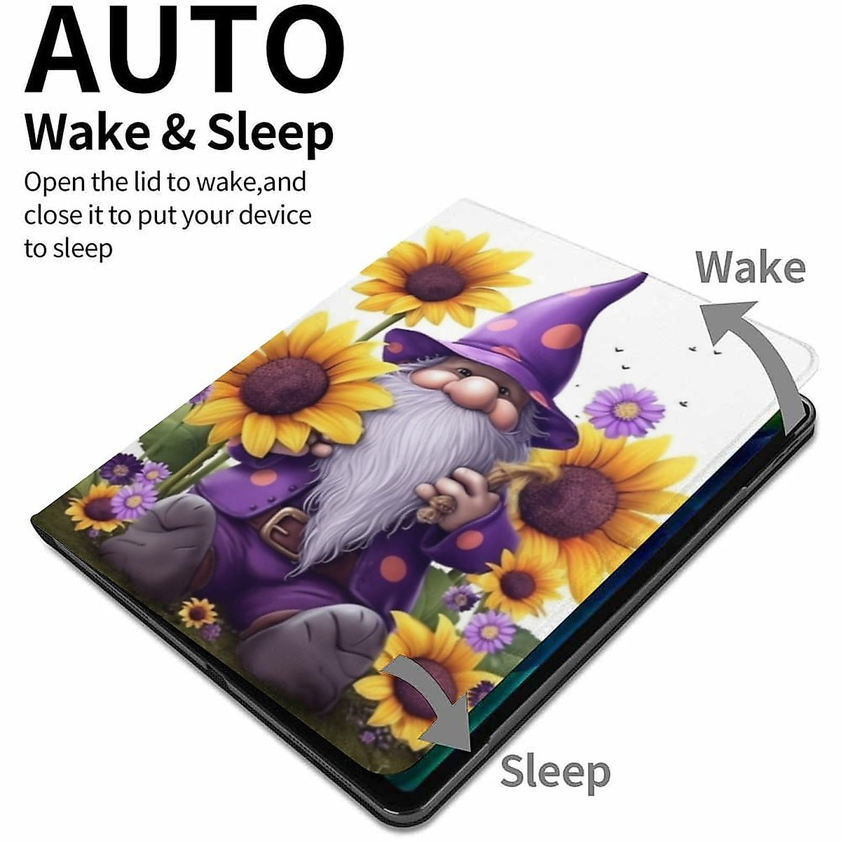 Butterfly Gnome Case for iPad 7th And iPad 8th And iPad 9th Gen [10.2 Inch],iPad Air 3rd 10.5''(2019),iPad Pro 2nd 10.5''(2017) with Pencil Holder, Protective Case with Soft TPU Back, Auto Sleep/Wake