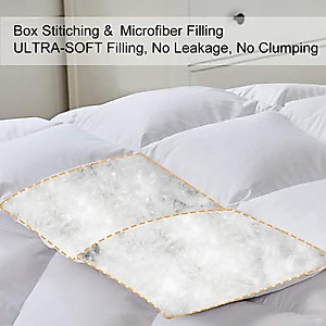 COHOME Twin XL 2100 Series Cooling Down Alternative Comforter - Quilted Duvet Insert with Corner Tabs All-Season - Soft Luxury Hotel Comforter - Reversible - Machine Washable - White