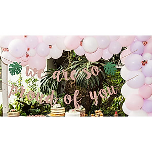 Tropical Graduation Party Decoration, Rose Gold Glittery We are So Proud of You Banner for Beach Theme Grad Party Decorations, Summer Hawaiian Luau Ideas Graduation Gifts