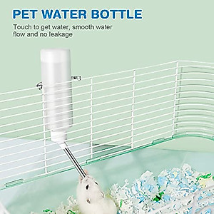 POPETPOP Guinea Pig Water Bottle No Drip 2 Pack- 8Oz Hamster Water Bottle with Hooks, Rabbit Water Bottle Samll Animal Water Bottles for Rabbits Hamsters Chinchillas Bunnys Rats